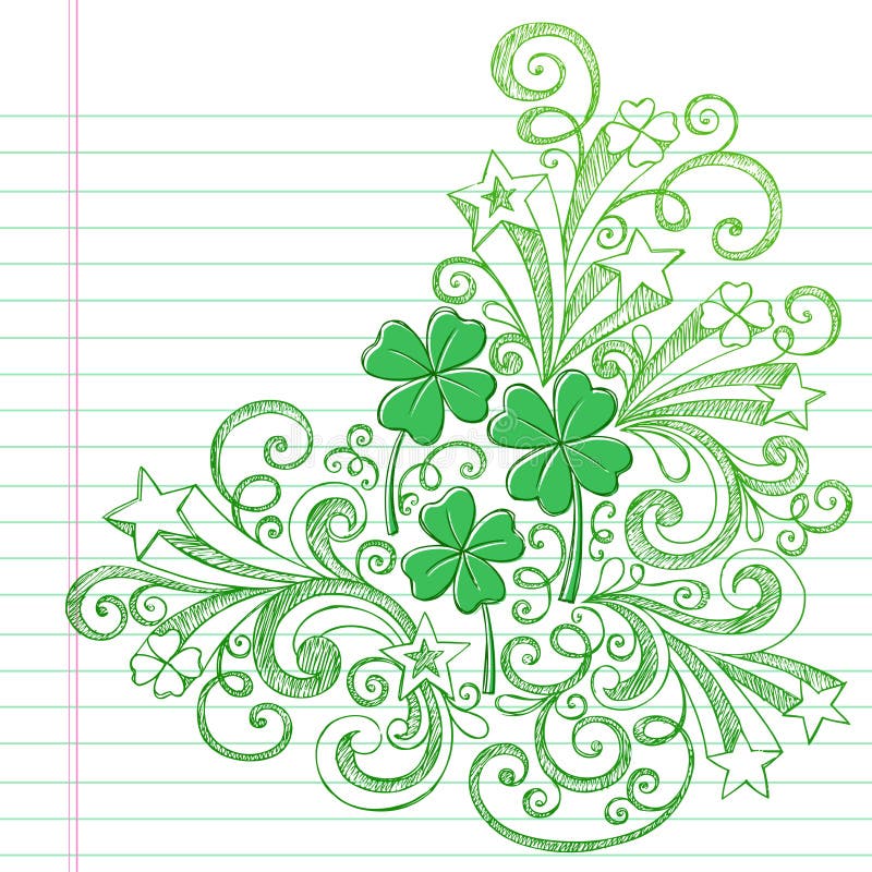 St Patricks Day Notebook Doodle Icon Set Vector Stock Vector ...