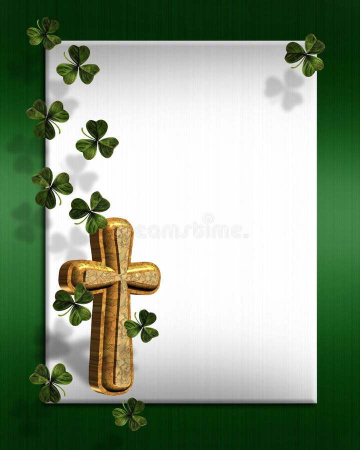 Irish Border Ivy and Shamrocks Stock Illustration - Illustration of ...