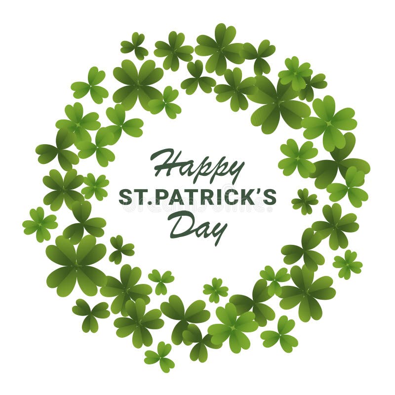 St Patricks Day Square Banner Clover Ring Gradient Vector Stock Vector ...