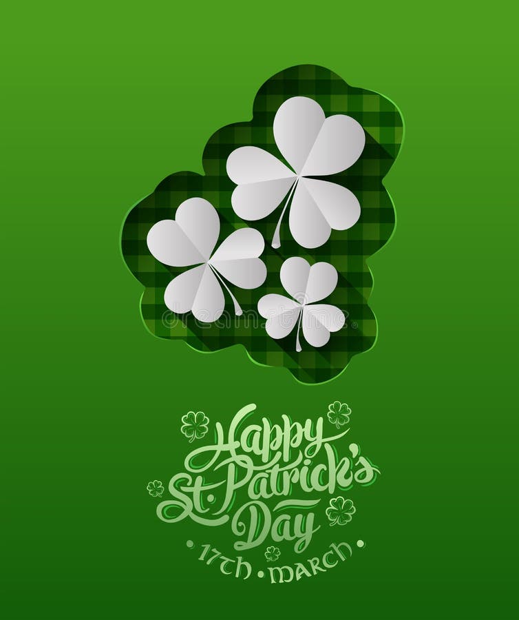 St Patricks Day Vector with Shamrocks Stock Vector - Illustration of ...
