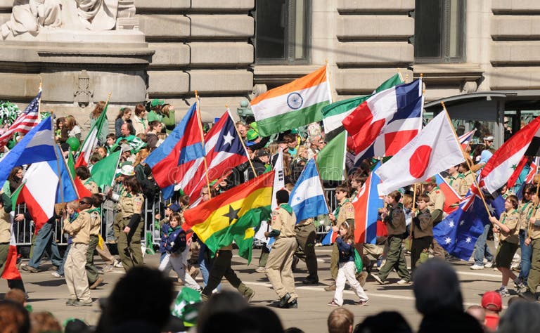 St Patricks parade flags editorial stock image. Image of celebration ...