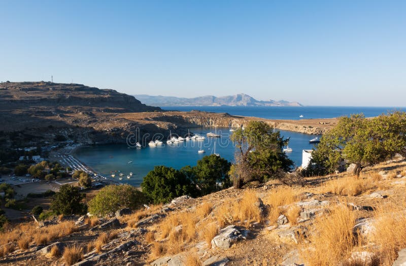 St. Paul Bay Rhodes, Greece Stock Photo - Image of holiday, yachts ...
