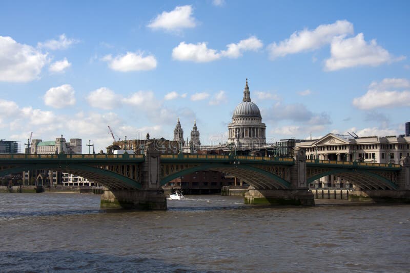 St Paul S Cathedral and Southwark Bridge Stock Image - Image of ...