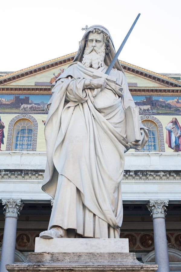 St Paul Statue Outside Basilica in Rome Stock Image - Image of rome ...
