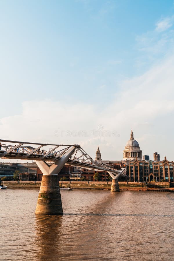St Pauls Cathedral and the Millennium Bridge at Sunset Landscape ... St Pauls Cathedral and the Millennium Bridge at Sunset Landscape ...
