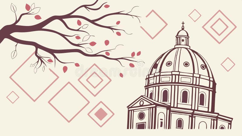 St. Peter S Basilica Abstract Lines, Rome Sketch, Modern Design Vector ...