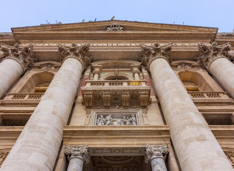 St. Peter`s Basilica Facade on St Stock Photo - Image of peter ...