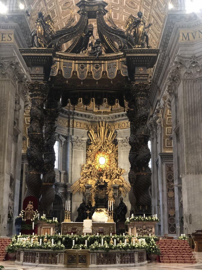 St. Peter S Basilica Interior Hall in Vatican Editorial Stock Photo ...