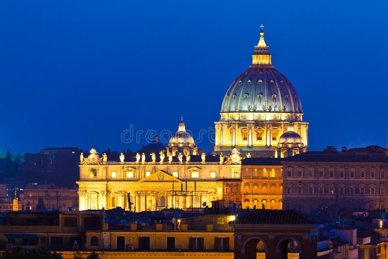 Vatican by night stock photo. Image of peter, arches - 28147450