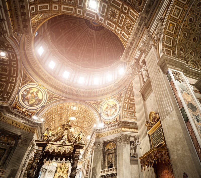 St. Peter S Basilica in Vatican Inside Editorial Photo - Image of roman ...