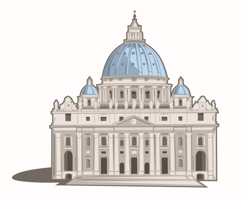 St. Peter s Basilica stock vector. Illustration of santi - 43075714