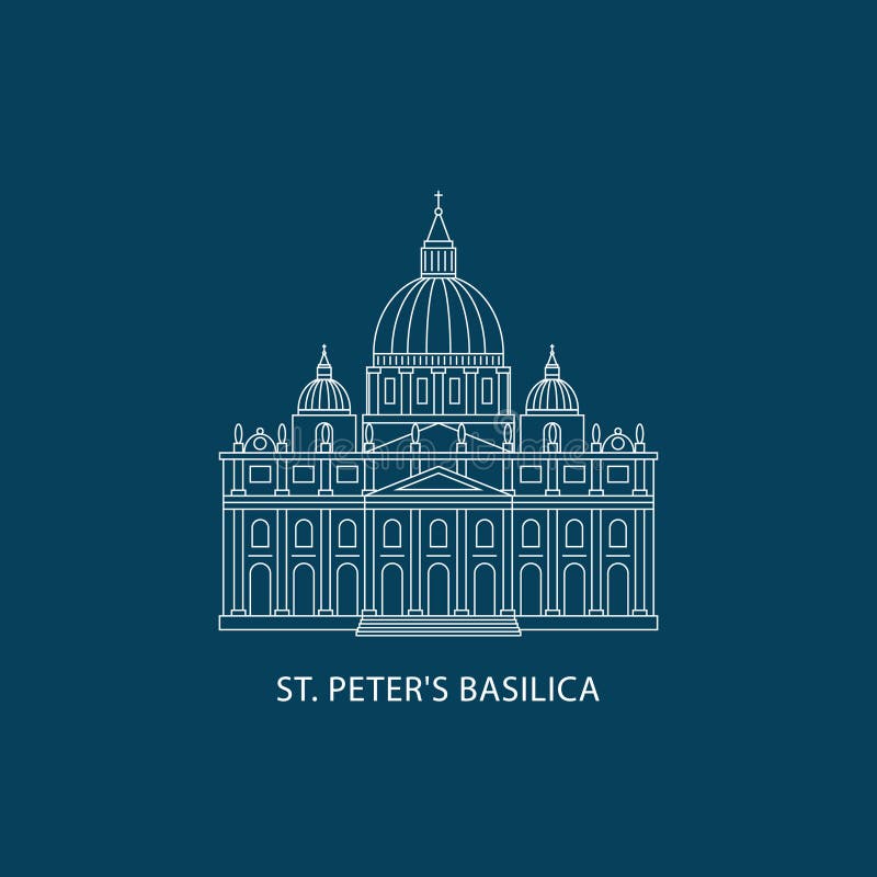St.peter s basilica stock vector. Illustration of place - 188178116