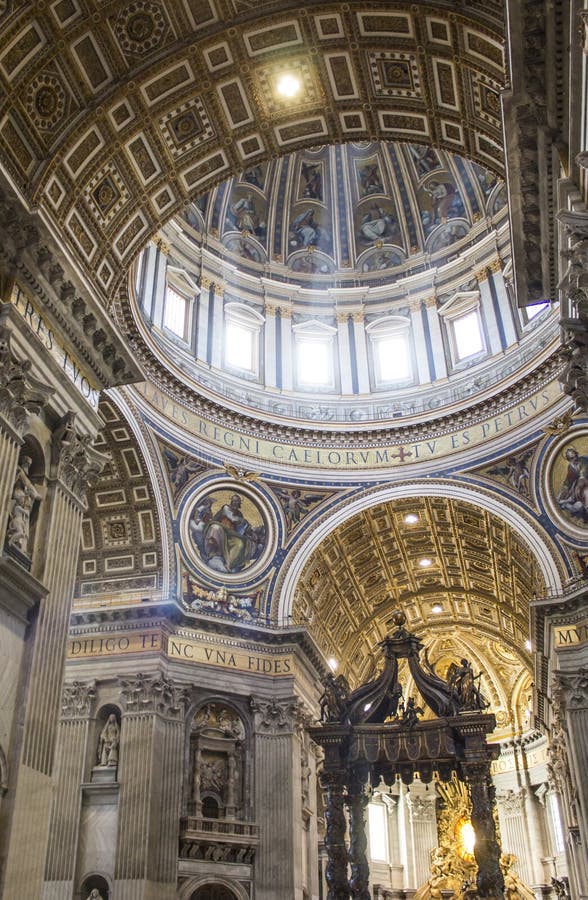St. Peter`s Cathedral in Rome Inside Editorial Stock Photo - Image of ...