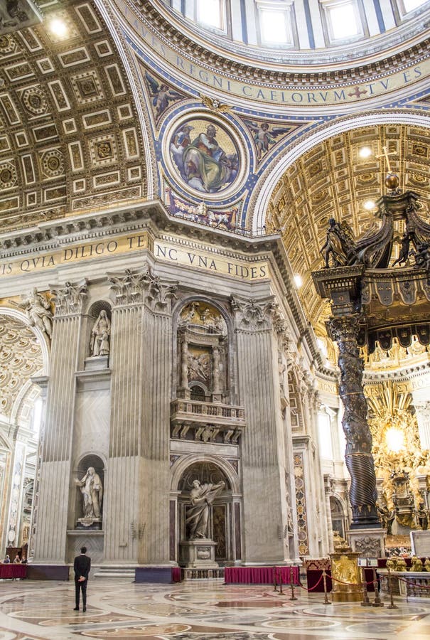 St. Peter`s Cathedral in Rome Inside Editorial Stock Image - Image of ...