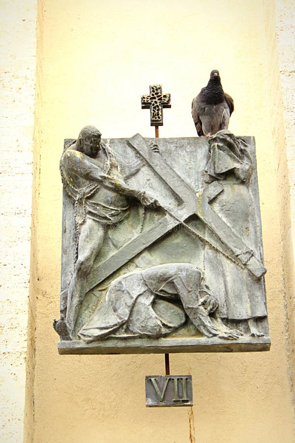 St.Peter`s Square Bas Relief Stock Photo - Image of cross, redeemer ...