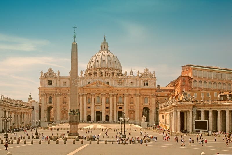 St. Peter s Square in Rome editorial stock image. Image of tourist ...