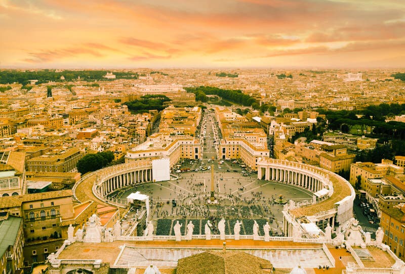 St.Peter Square and Rome stock image. Image of peter - 27058917