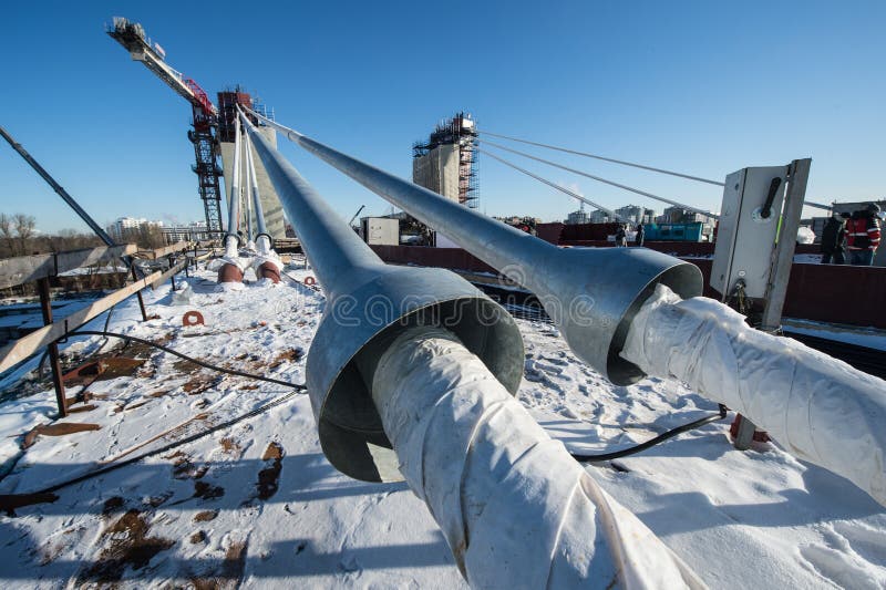 The Cable-stayed Bridge Under Construction. the Final Stage of ...