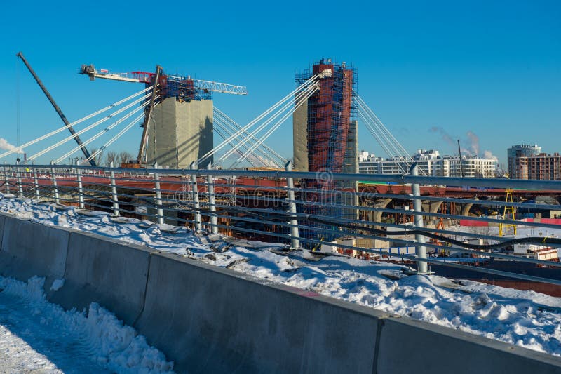 The Cable-stayed Bridge Under Construction. the Final Stage of ...