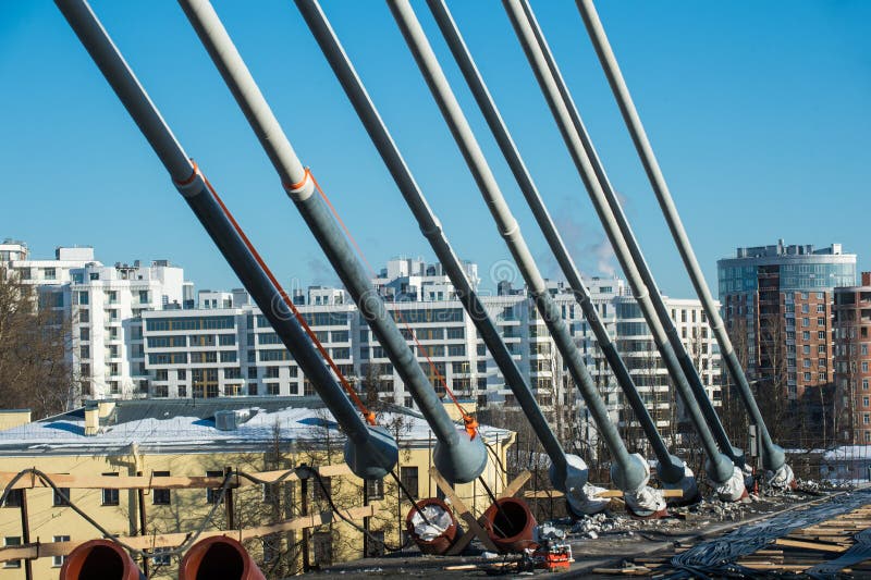 The Cable-stayed Bridge Under Construction. the Final Stage of ...