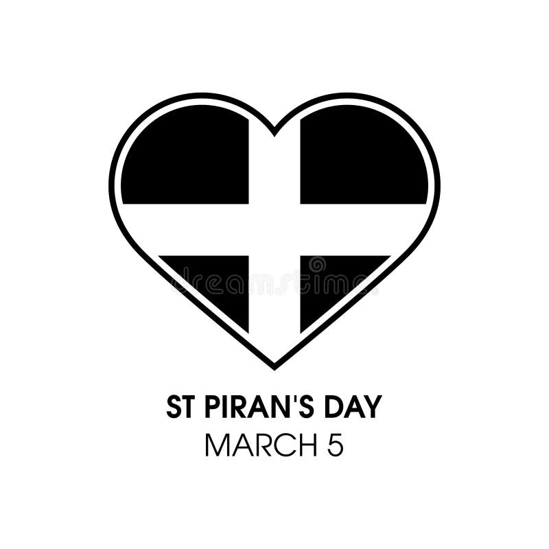 St Piran`s Day Poster with Cornwall Flag Vector Stock Vector ...