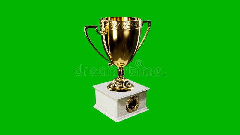 1st Place Prize Goblet with Podium on Green Screen, Isolated - Object ...