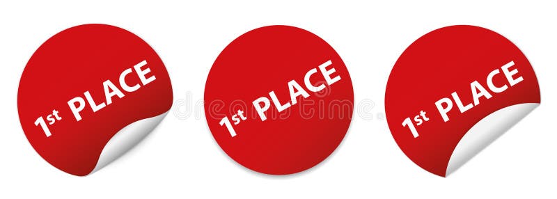 1st PLACE - Red Round Sticker Banners Stock Vector - Illustration of ...
