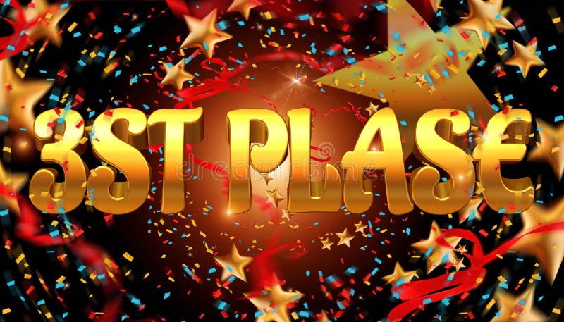 3ST PLACE WINNER BANNER GOLD, Stock Illustration - Illustration of ...