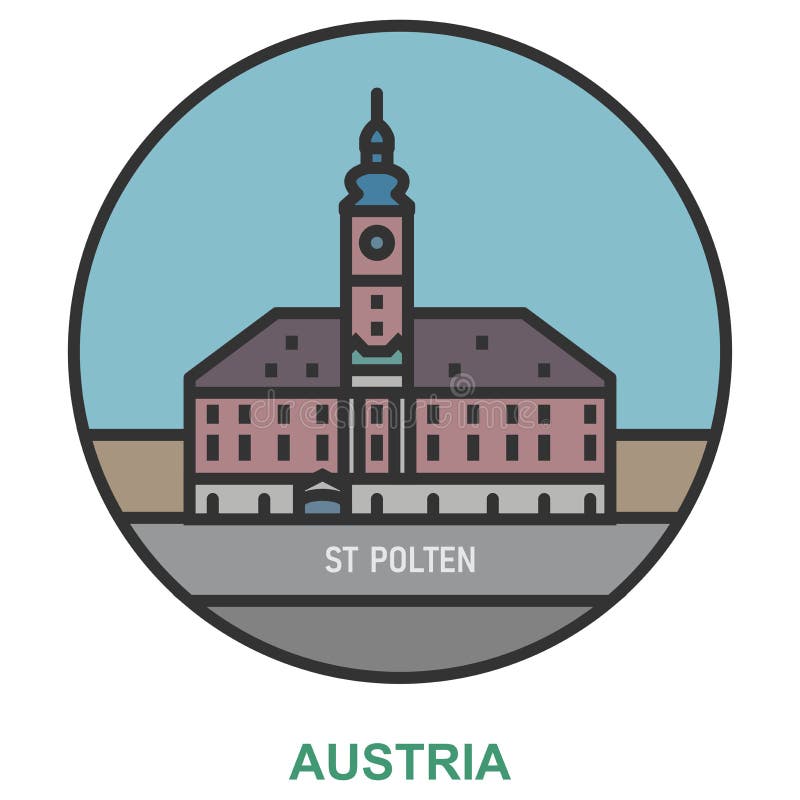 St Polten. Cities and Towns in Austria Stock Vector - Illustration of ...