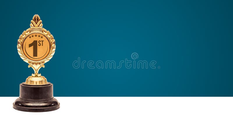 Winner Trophy Award Banner, Success Concept on Gradient Background ...