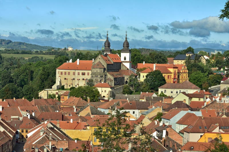 Facade of the Basilica of St. Procopius in Trebic Castle, Czech ...
