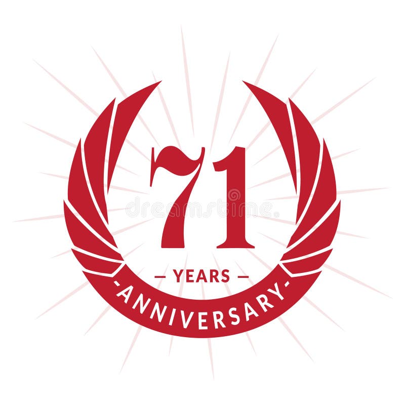 71 Years Anniversary Design Template. Elegant Anniversary Logo Design ...