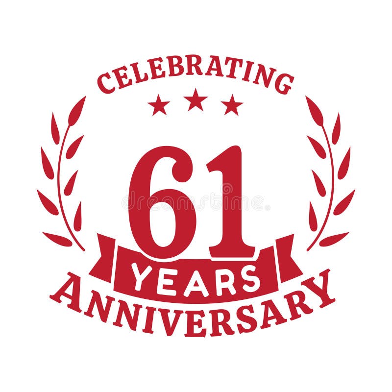 61 Years Anniversary Celebration Logotype. 61st Anniversary Logo ...