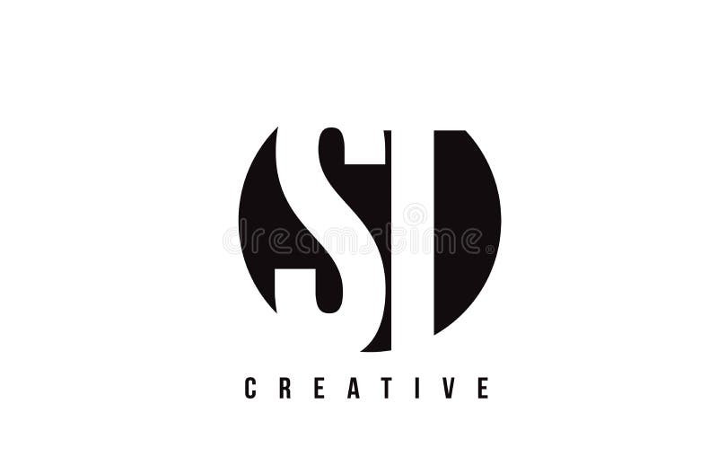 ST Square Frame Letter Logo Design with Black and White Colors. Stock ...