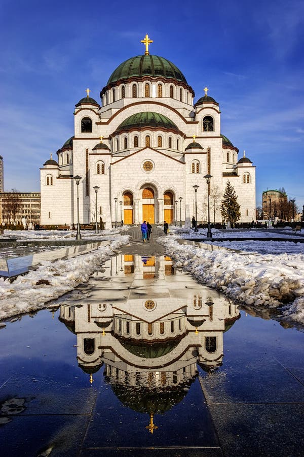 St Sava chapel stock photo. Image of ancient, night, building - 40091552