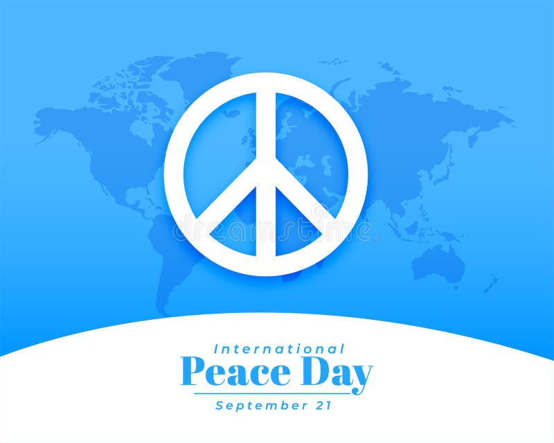 21st September International Peace Day Event Card with World Map Stock ...