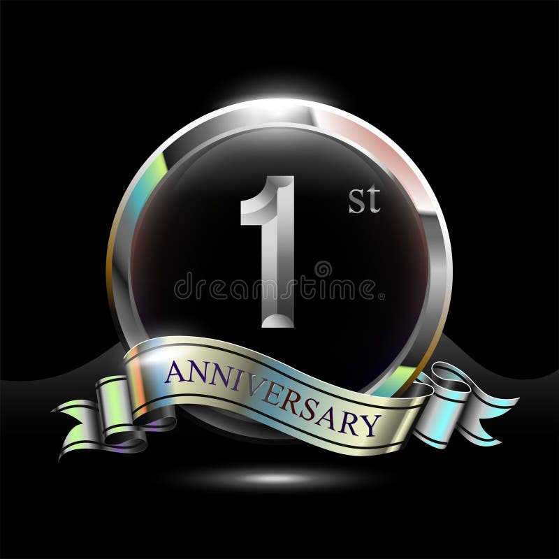 1st Silver Anniversary Logo Stock Vector - Illustration of icon, luxury ...