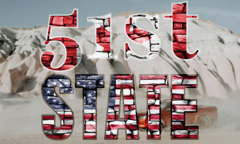 51st State Visual Concept Blending American Flag Stock Illustration ...