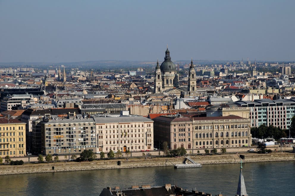 St. Stephen Basilica - View of Buda Castle Stock Image - Image of ...
