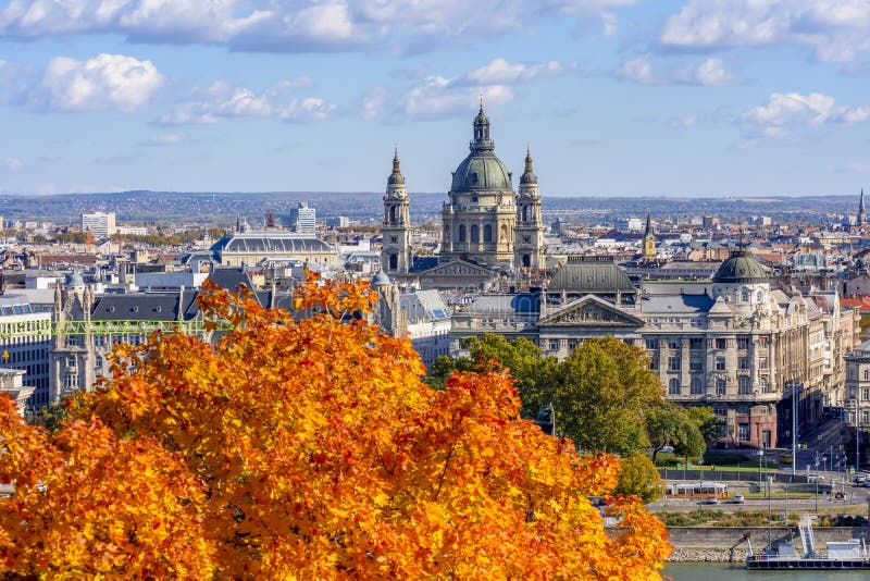 St. Stephen`s Basilica Dome in Autumn, Budapest, Hungary Stock Image ...