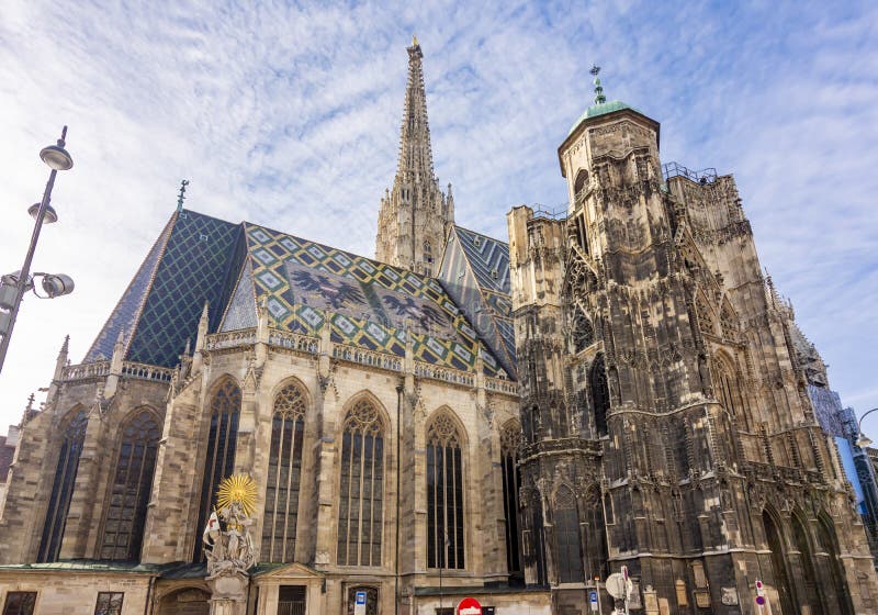 St. Stephen`s Cathedral on Stephansplatz Square in Vienna, Austria ...