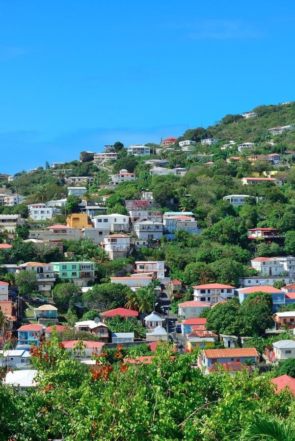 St. Thomas Harbor at Sunset Stock Photo - Image of thomas, islands ...