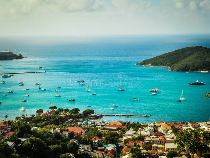 Harbor At St. Thomas Island Stock Photo - Image of tropical, harbor ...