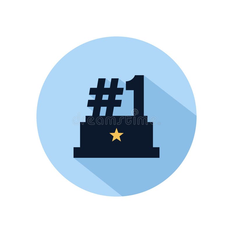 1st Trophy Icon Vector, Reward for 1st Champions Isolated on Blue ...