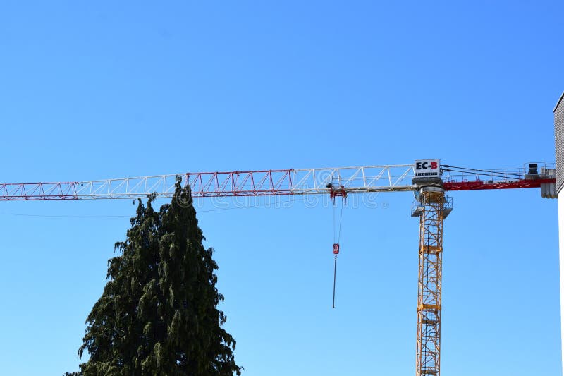 St. Vith, Begluim - 08 10 2023: Crane Above a Tree Editorial Image ...