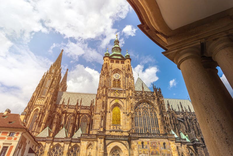 St. Vitus Cathedral in Prague in a Beautiful Summer Day Stock Image ...