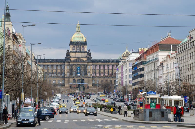 St. Wenceslas Square, Prague Editorial Image - Image of palace ...