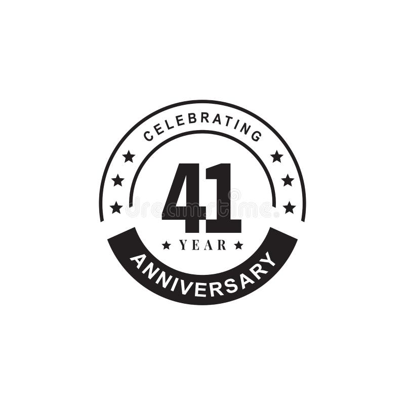 41st Year Anniversary Logo Design Template Stock Vector - Illustration ...
