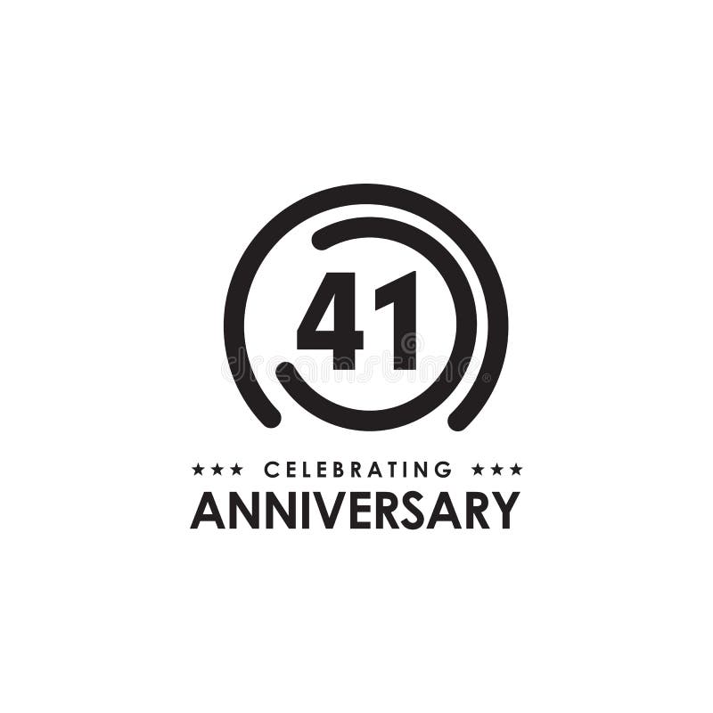 41st Year Anniversary Logo Design Template Stock Vector - Illustration ...