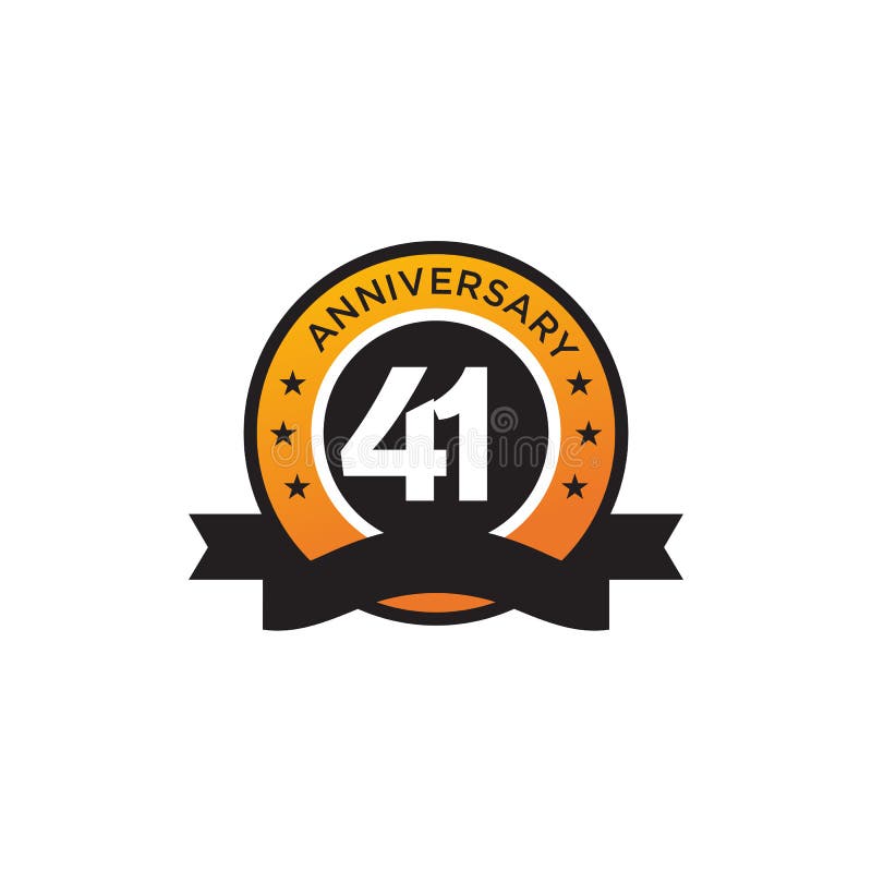 41st Year Anniversary Logo Design Template Stock Vector - Illustration ...